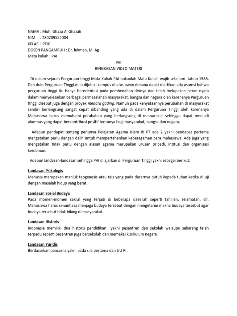 Pai Tugas Review Video | PDF