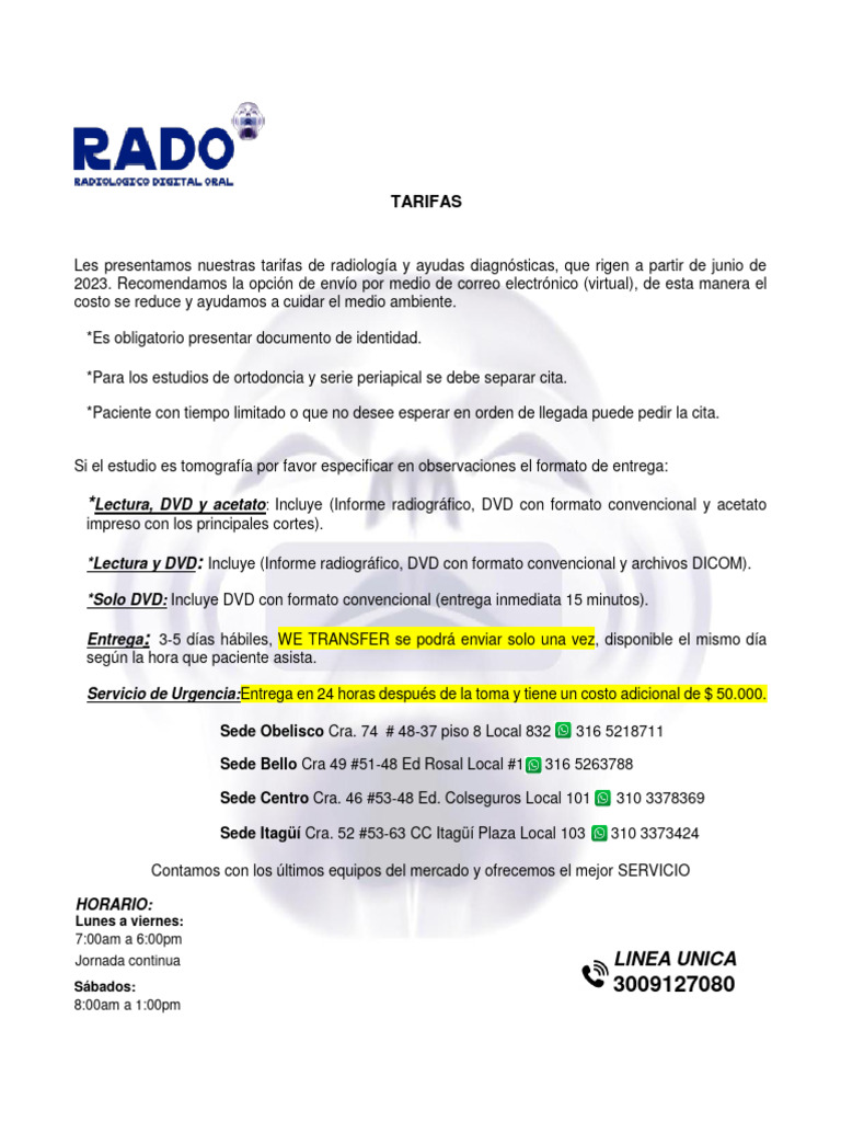 Tarifas Rado Nuevas | PDF | Grabación | Gráficos de computadora