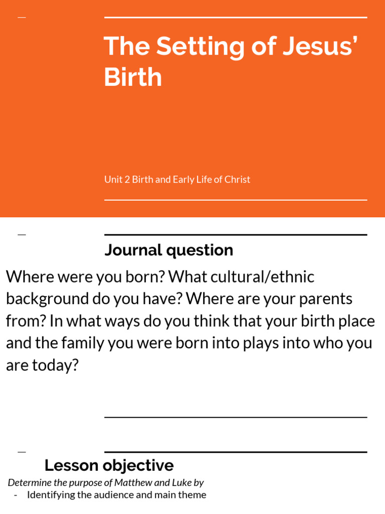 3 - The Setting of Jesus Birth | PDF | Gospel Of Matthew | Jesus