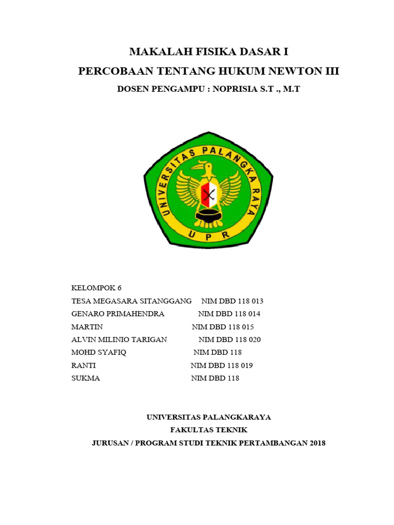 Makalah Fisika Dasar I Percobaan Tentang | PDF