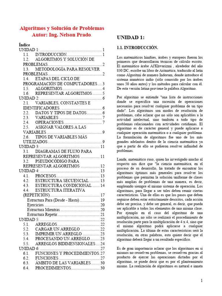 Algoritmos y Solucion de Problemas 1 | PDF | Algoritmos | Lenguaje de programación
