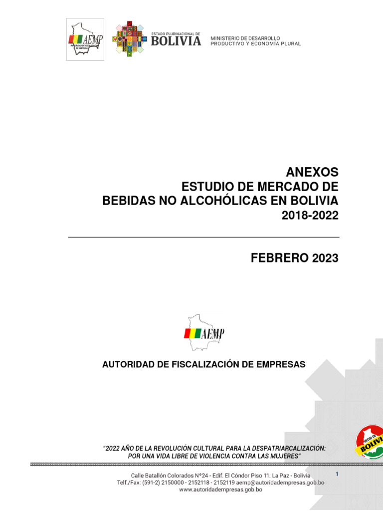 AEMP - Anexos Estudio de Mercado de Bebidas No Alcohólicas en Bolivia - Feb 2023 | PDF ...