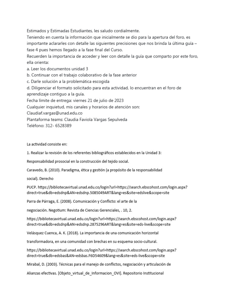 Unidad 3 Fase 4 Solución de la problemática | PDF