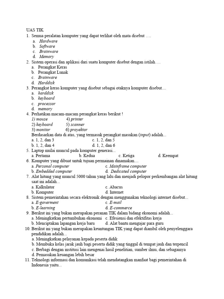 Uas Tik | PDF