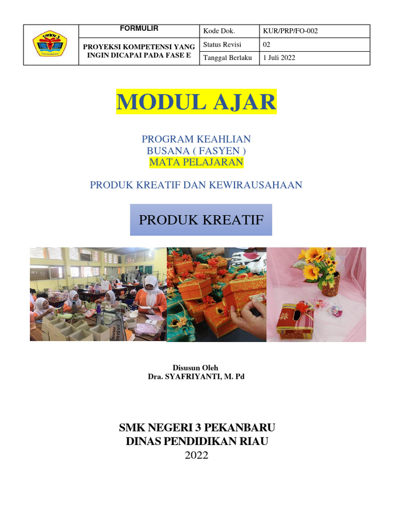 Modul PKK Kelas Xi-Elemen 1 | PDF
