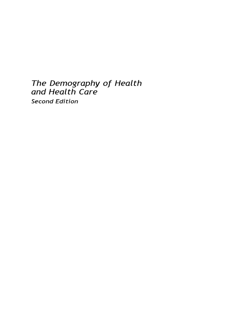 The Demography of Health and Health Care: Second Edition | PDF ...