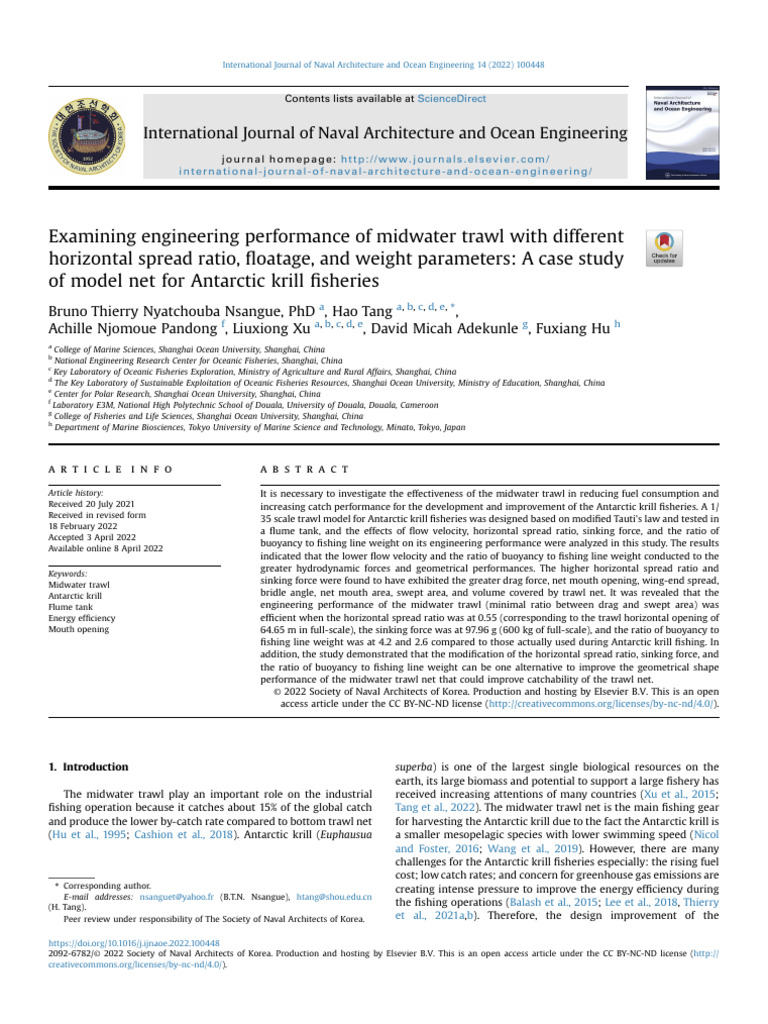 Optimizing Midwater Trawl for Krill Fishing | PDF | Trawling | Ellipse