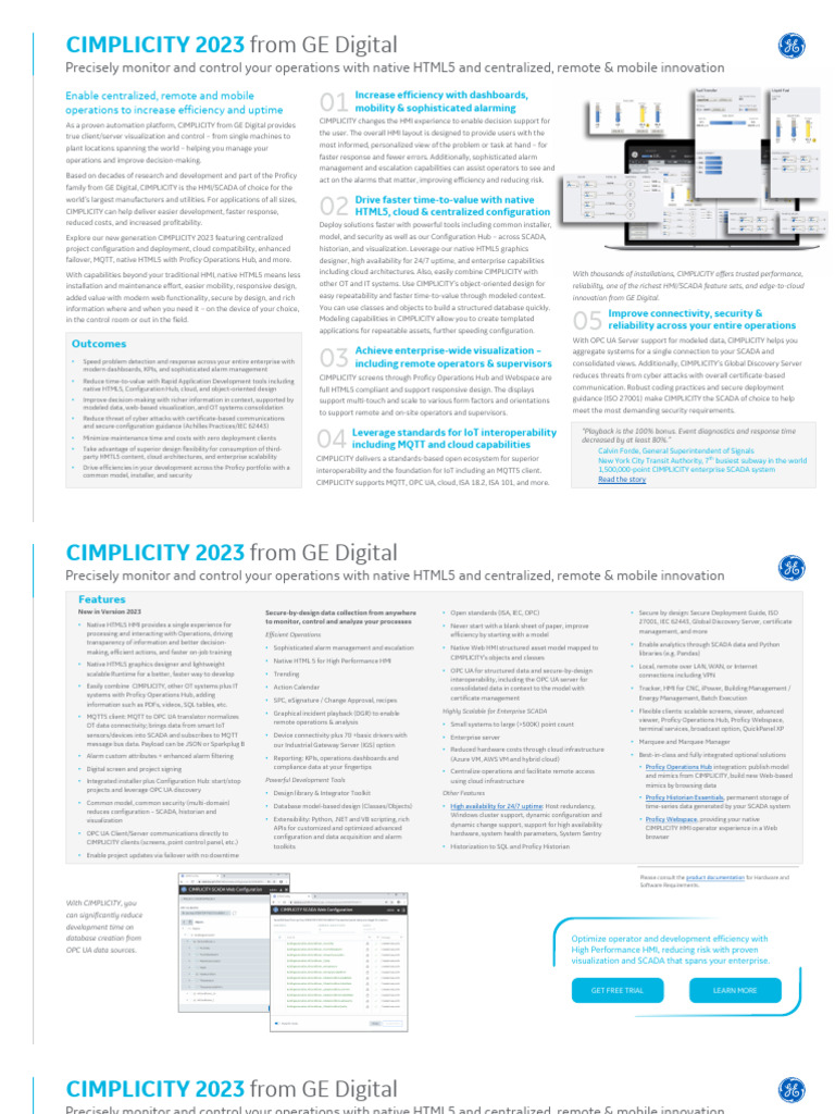 Cimplicity 2023 Datasheet | PDF | Scada | Cloud Computing