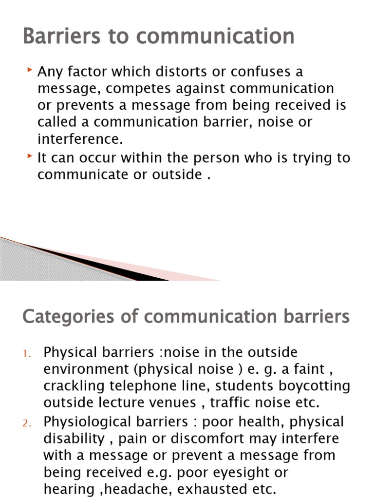 Barriers To Communication | PDF | Psychology | Psychological Concepts