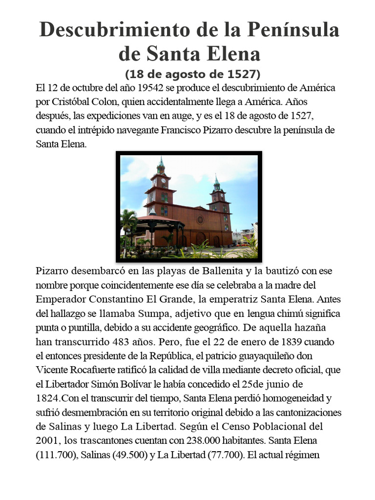 Descubrimiento de la Península de Santa Elena | PDF
