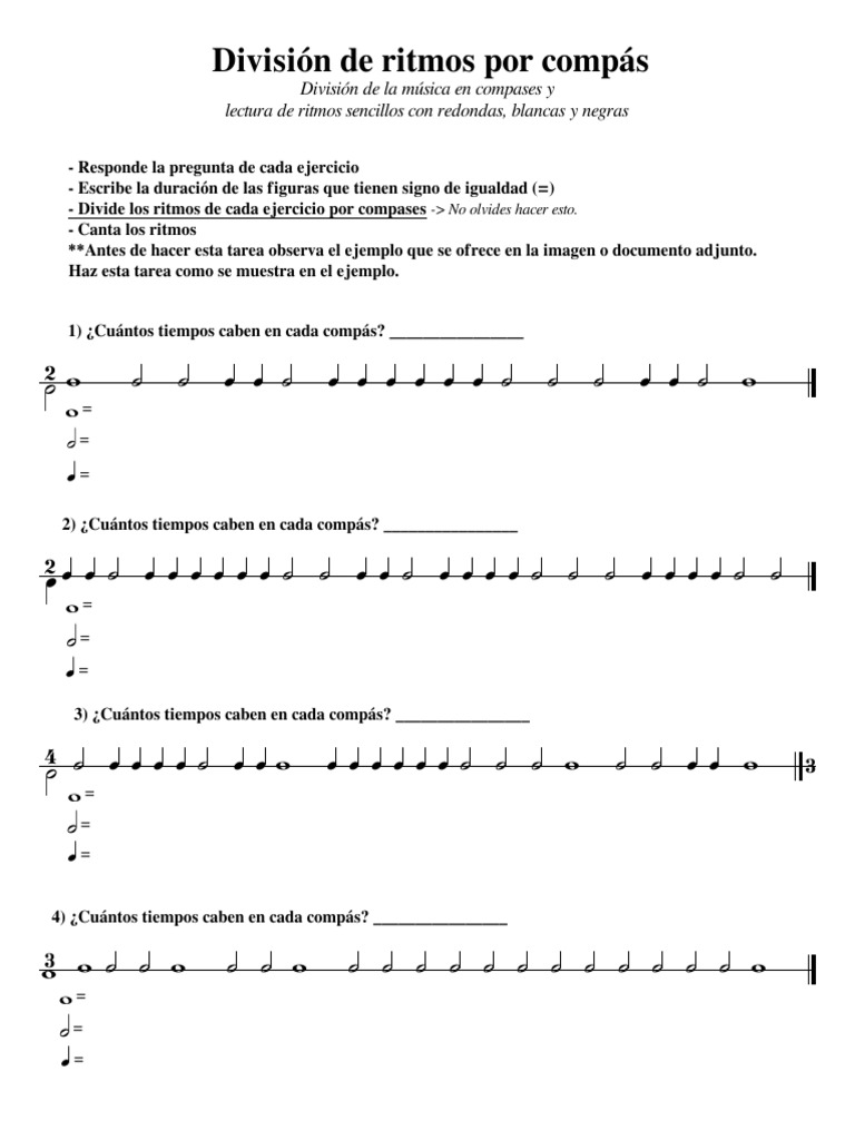 División de Ritmos Por Compases | PDF