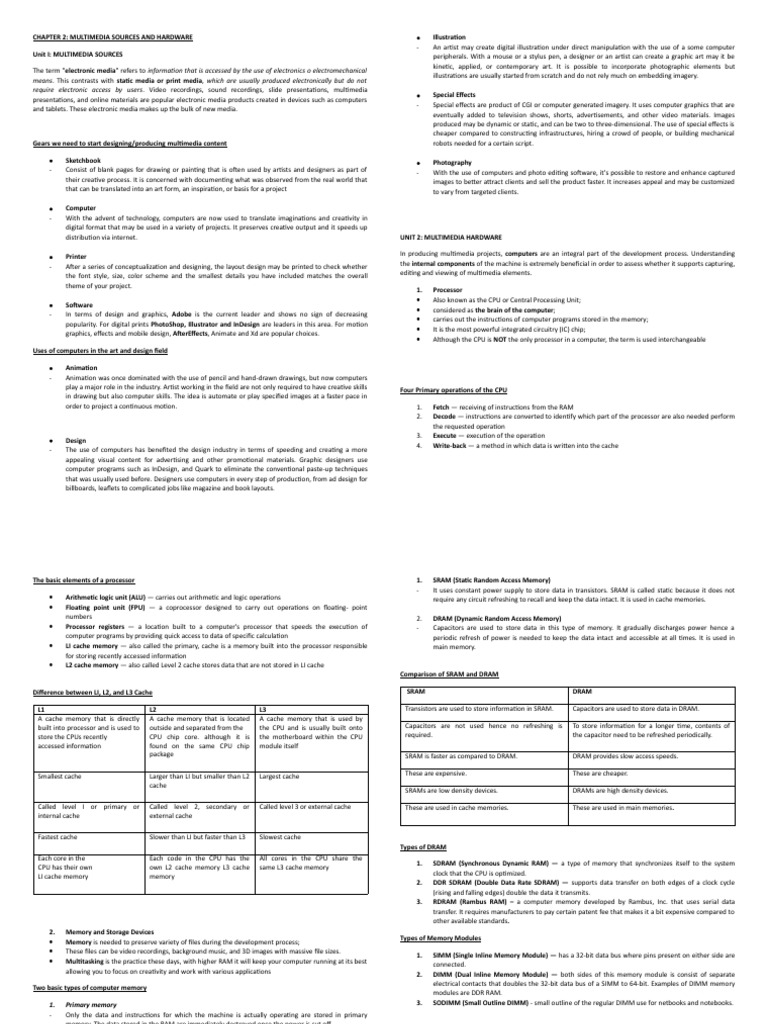 MT 101 Chapter 2 | PDF | Random Access Memory | Cpu Cache