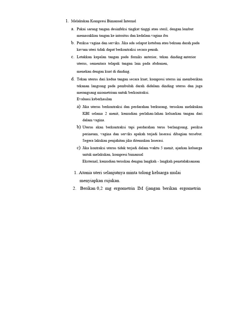 Melakukan Kompresi Bimanual Internal | PDF