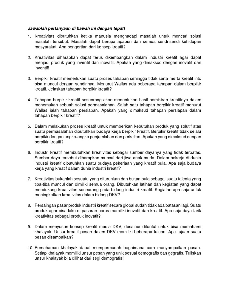 Soal Mandiri Bab 4 | PDF | Seni