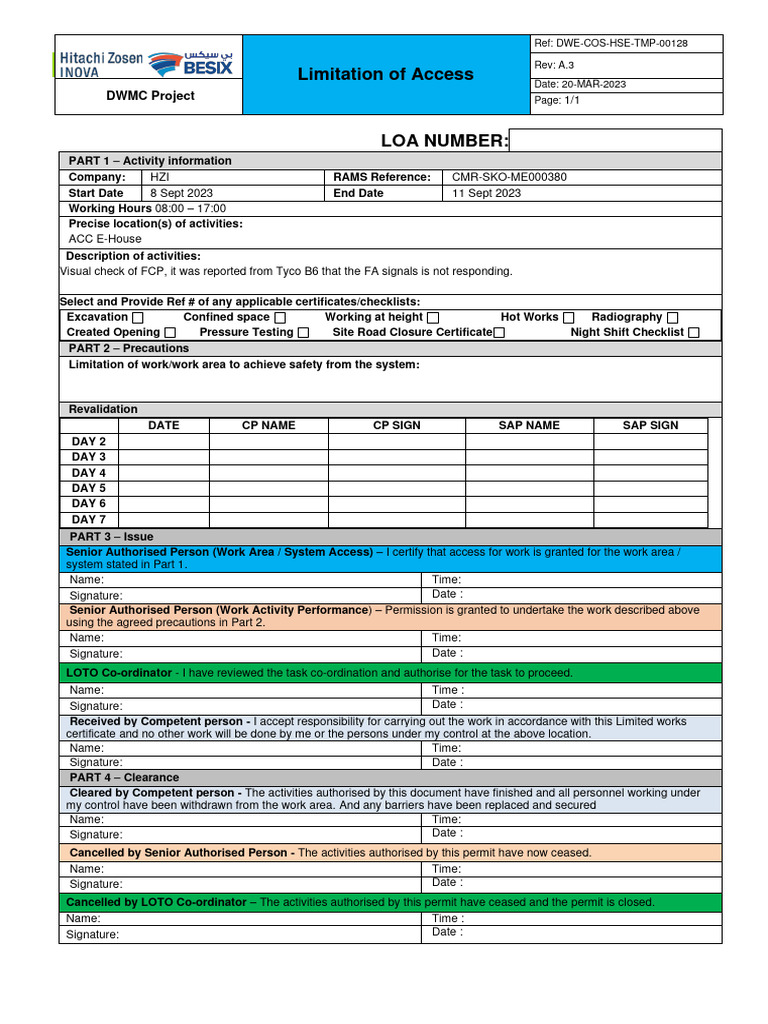 Limitation of Access: DWMC Project | PDF