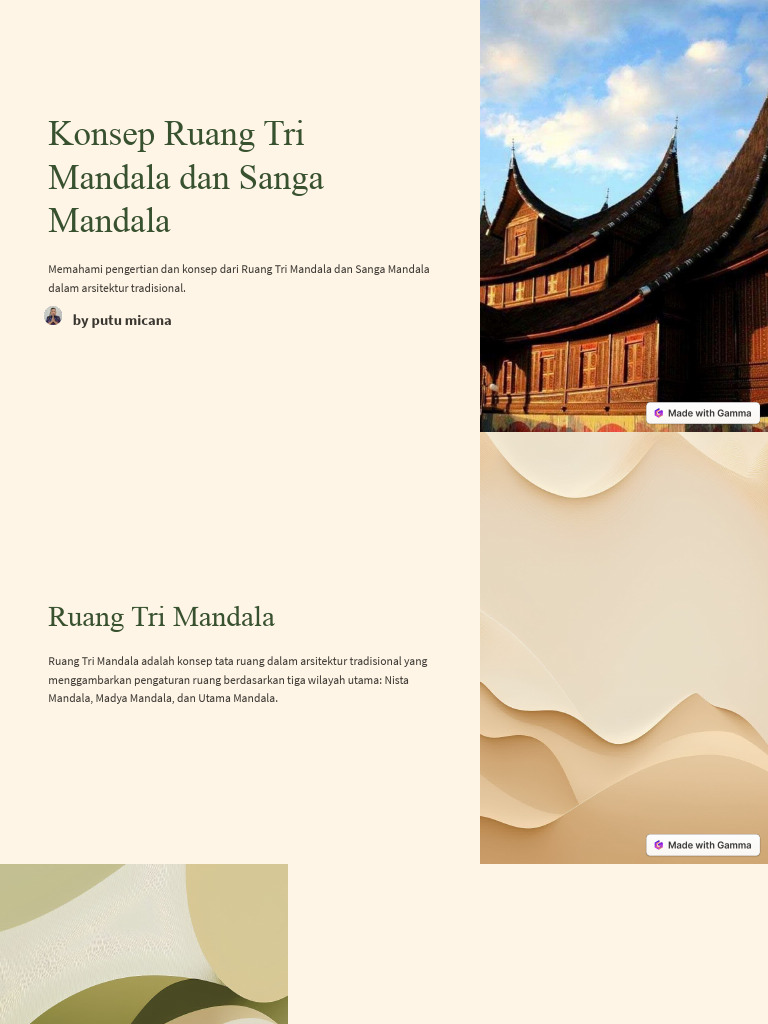 Konsep Ruang Tri Mandala Dan Sanga Mandala | PDF | Filsafat | Seni