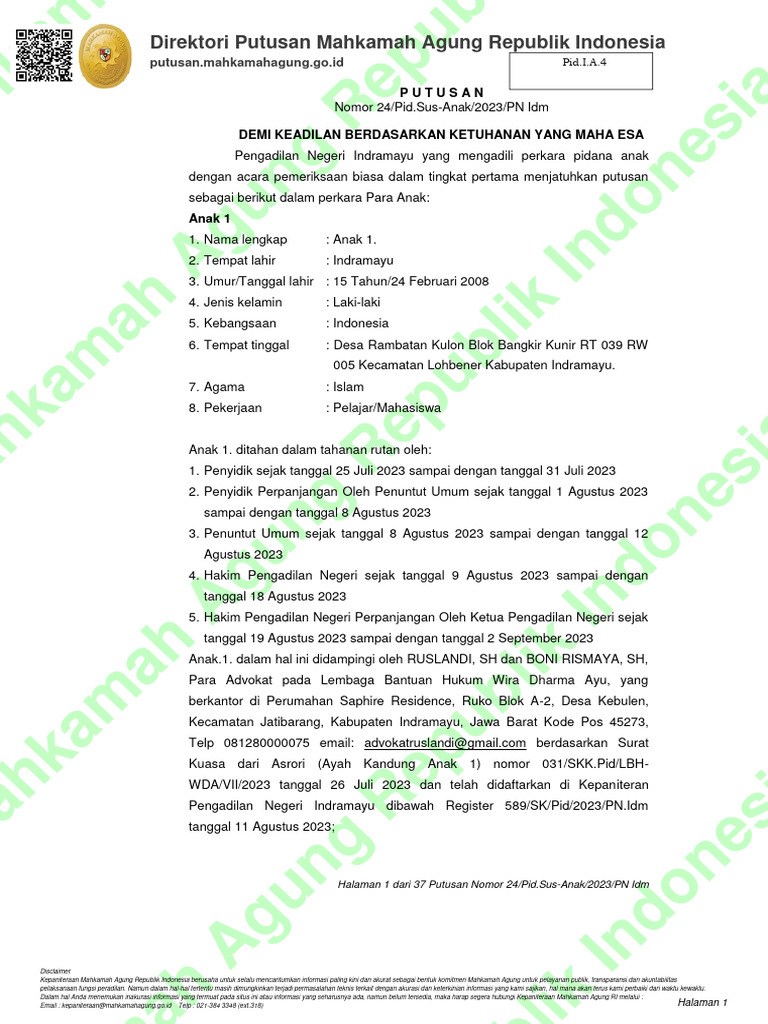 Putusan 24 Pid - Sus-Anak 2023 PN Idm 20230915112636 | PDF