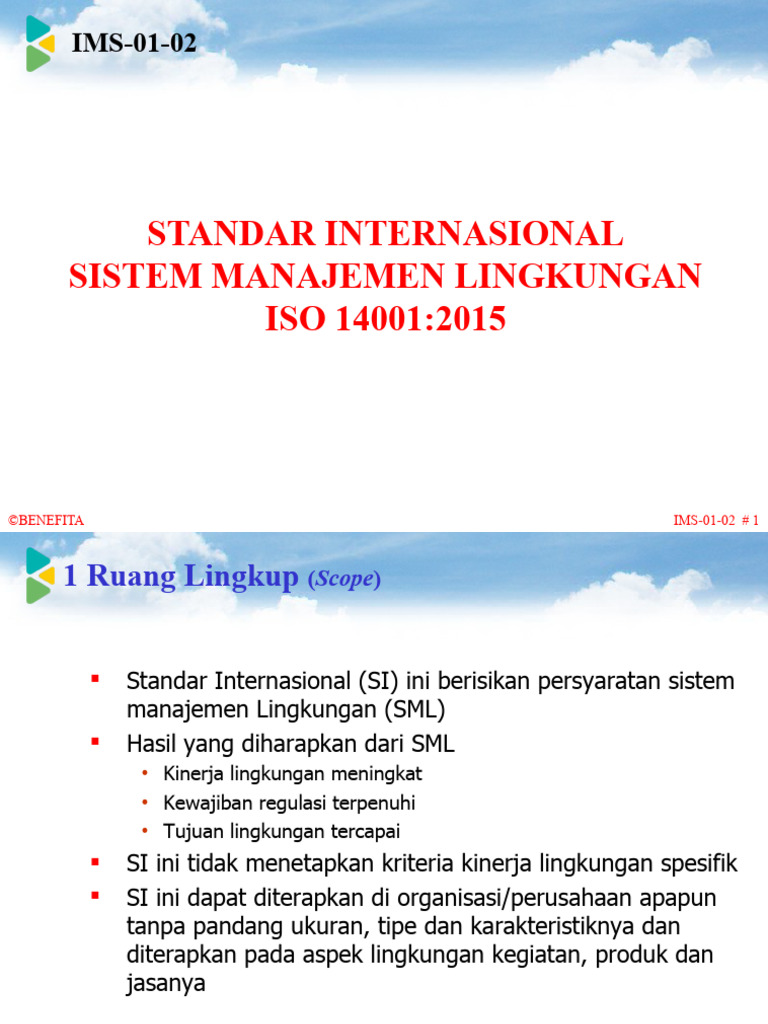 IMS01 02 ISO 14001 2015 Sistem Manajemen Lingkungan | PDF | Business | Economies