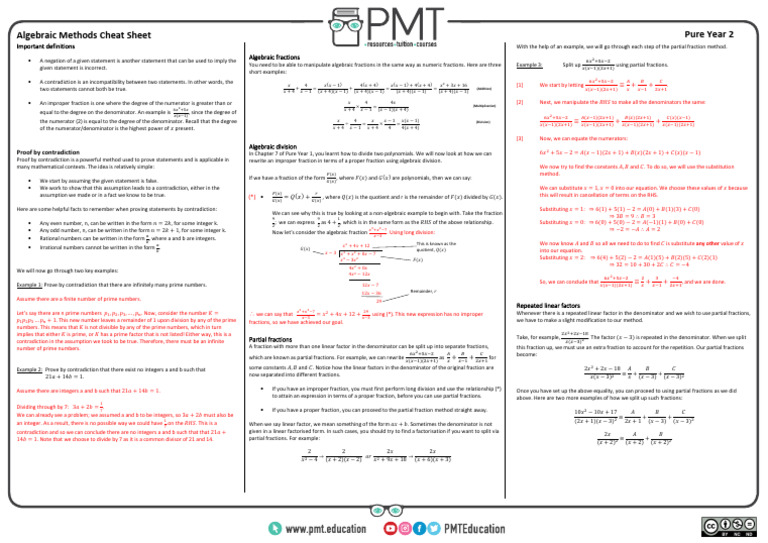 Algebraic Methods | PDF | Numbers | Factorization