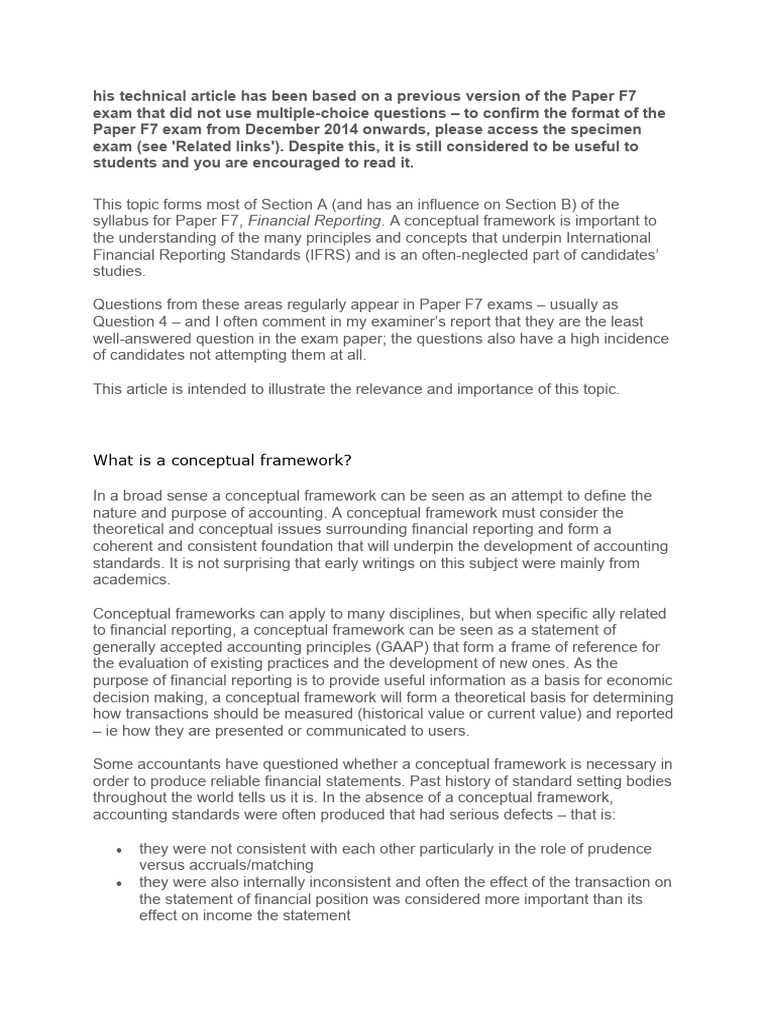 Conceptual Framework Notes And Questions Pdf International
