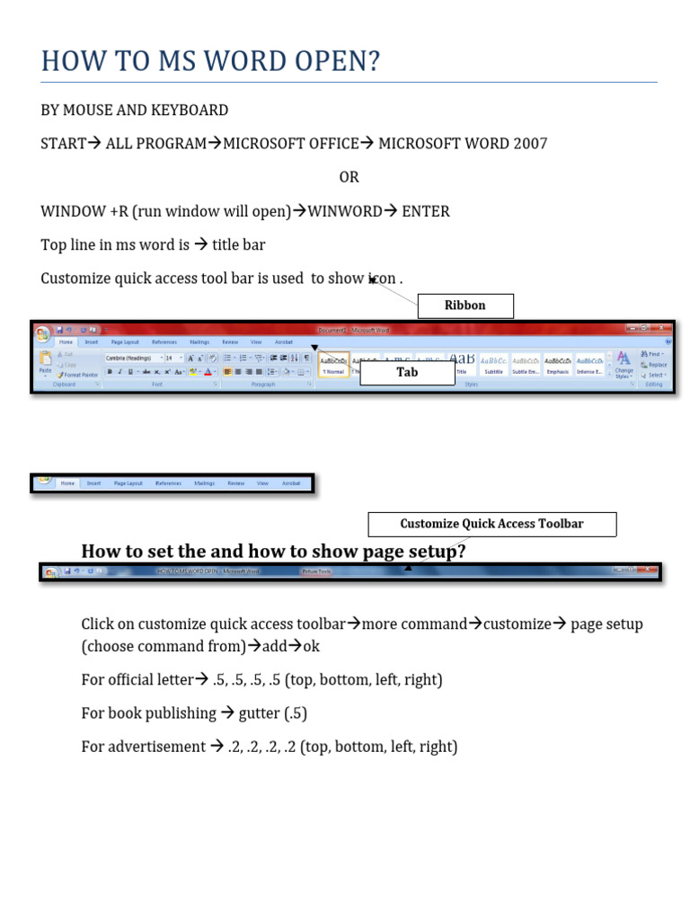 How To MS Word Open | PDF | Computers