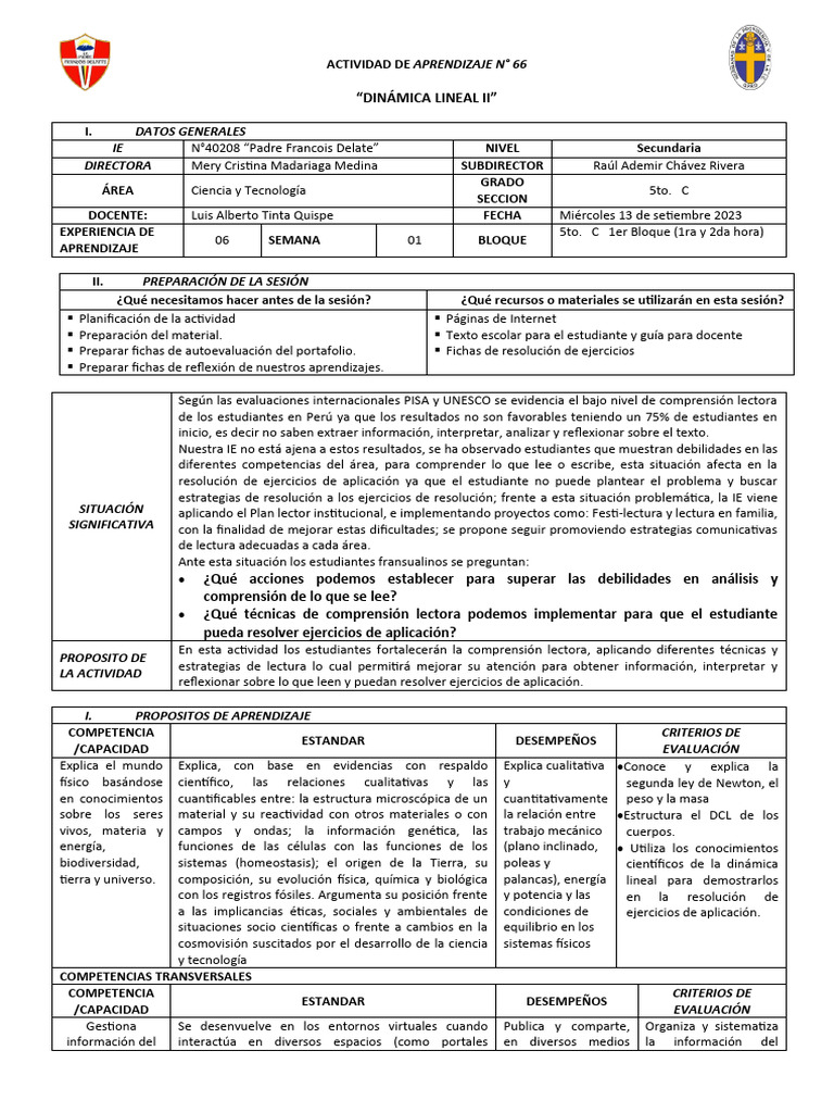 Actividad 66 | PDF | Aprendizaje | Evaluación