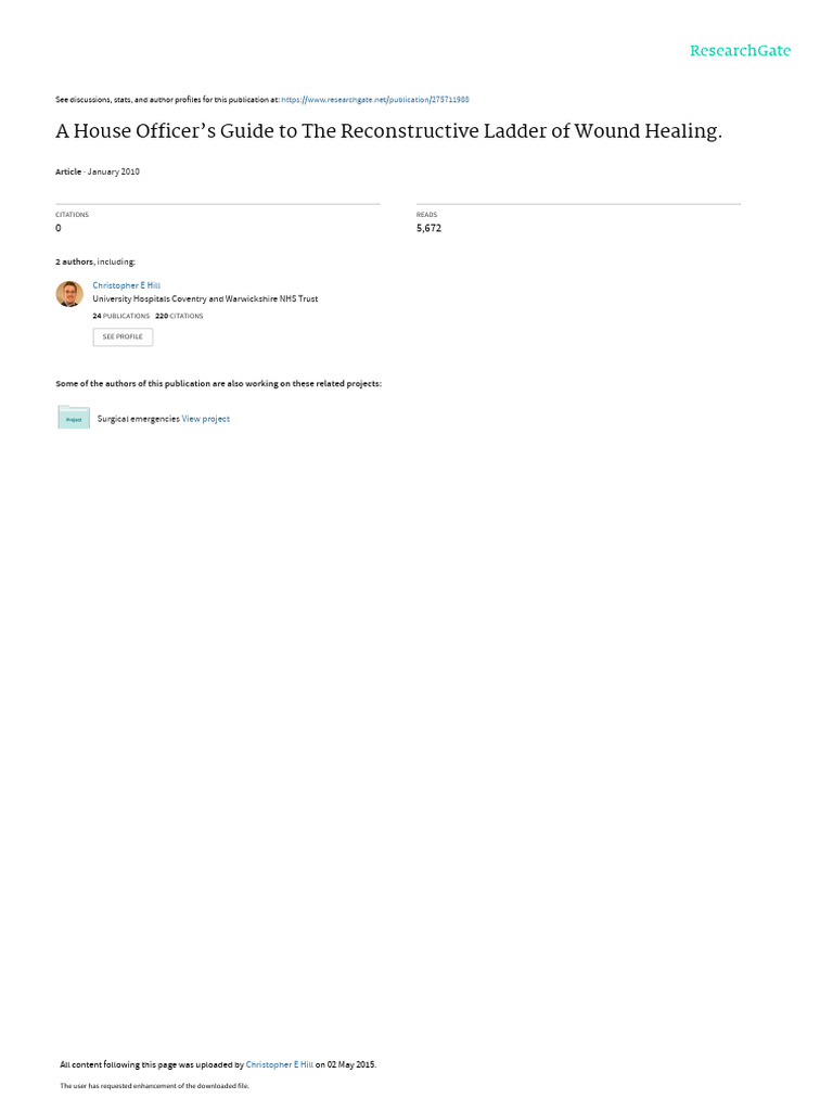 Reconstructive Ladder | PDF | Wound | Skin