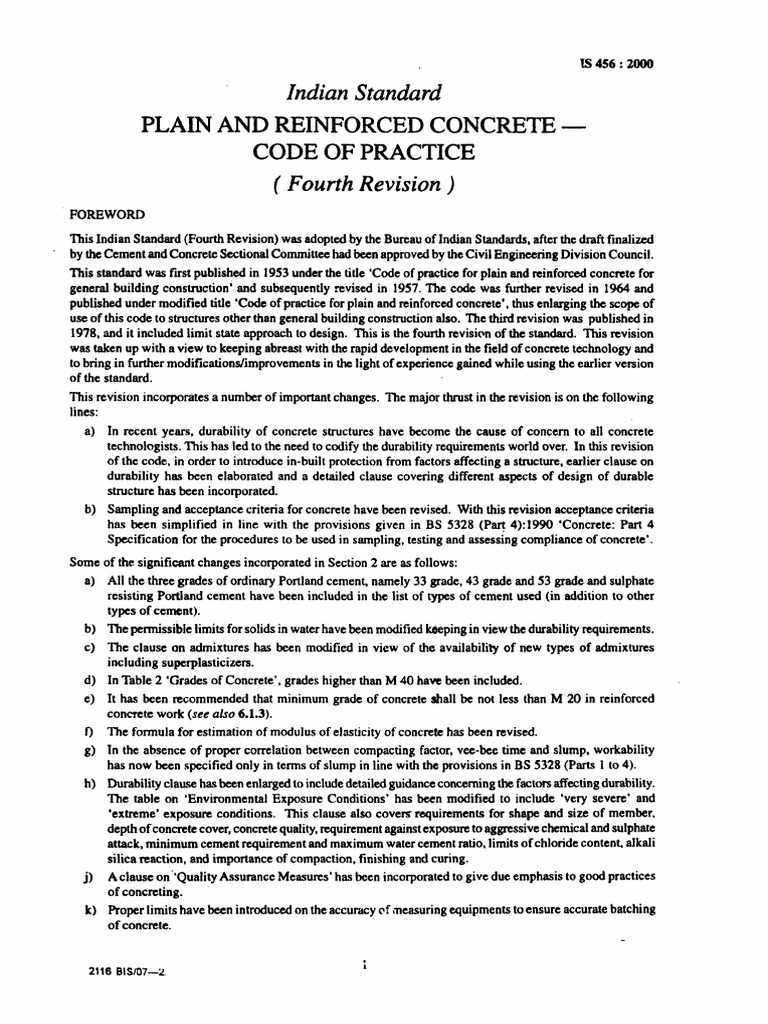 Is.456.2000 21 | PDF | Concrete | Civil Engineering