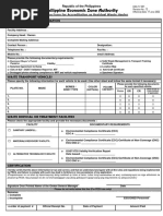 PEZA Application Form | PDF