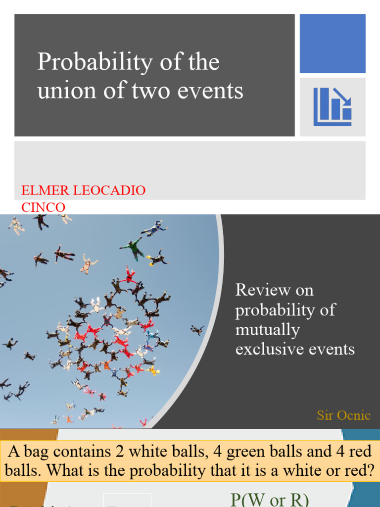 G10 - Q3 - PPT - 12 - Probability 0f The Union of Two Events | Download Free PDF | Probability ...