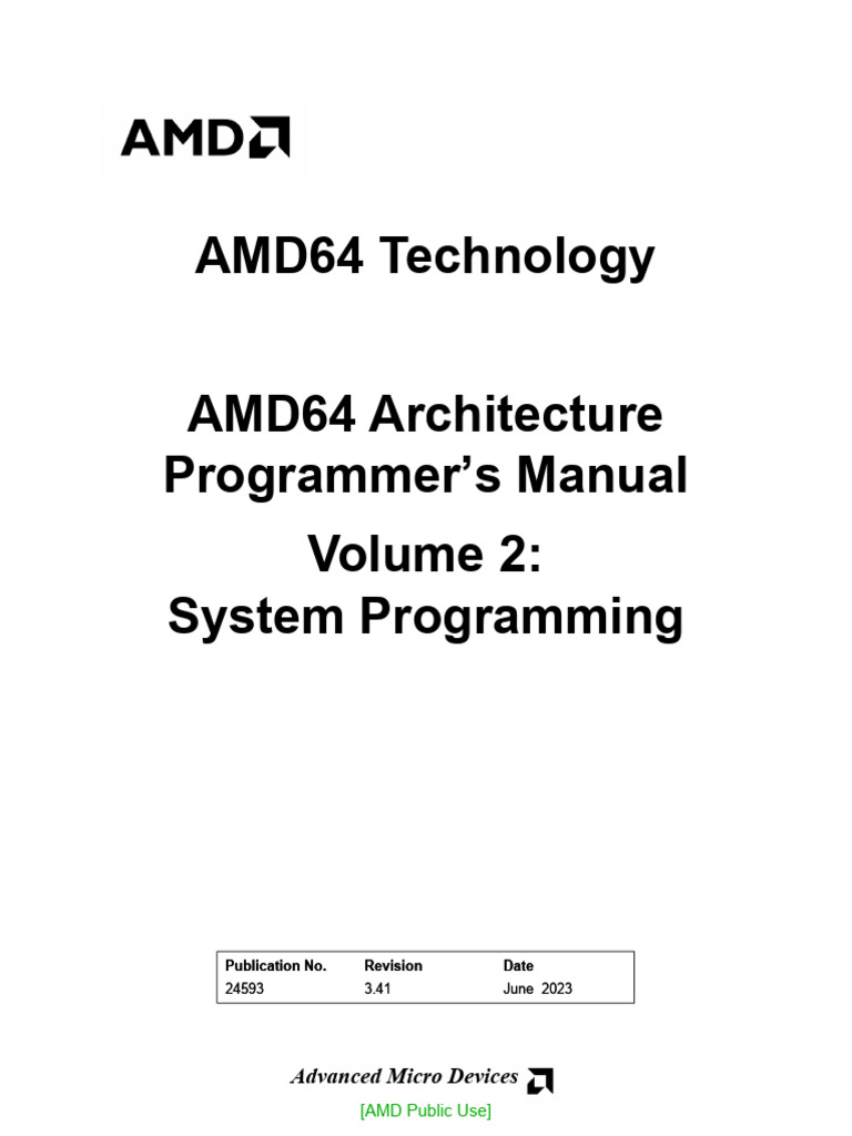 AMD64 Technology AMD64 Architecture Programmer's Manual System ...