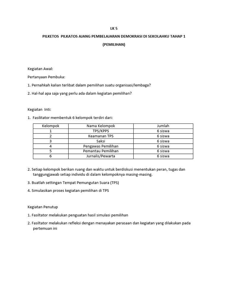 Lk 6 Simulasi Pemilihan Pdf