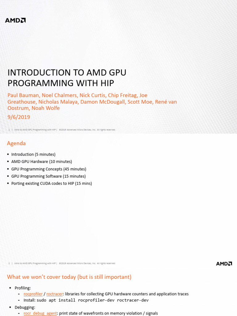 Amd Gpu Hip Training 20190906 | PDF | Graphics Processing Unit | Cpu Cache