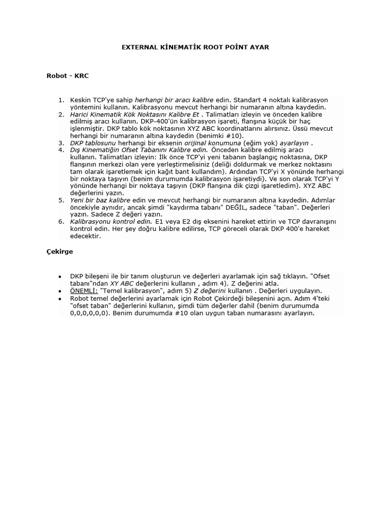 External Ki̇nemati̇k Root Poi̇nt Ayar | PDF