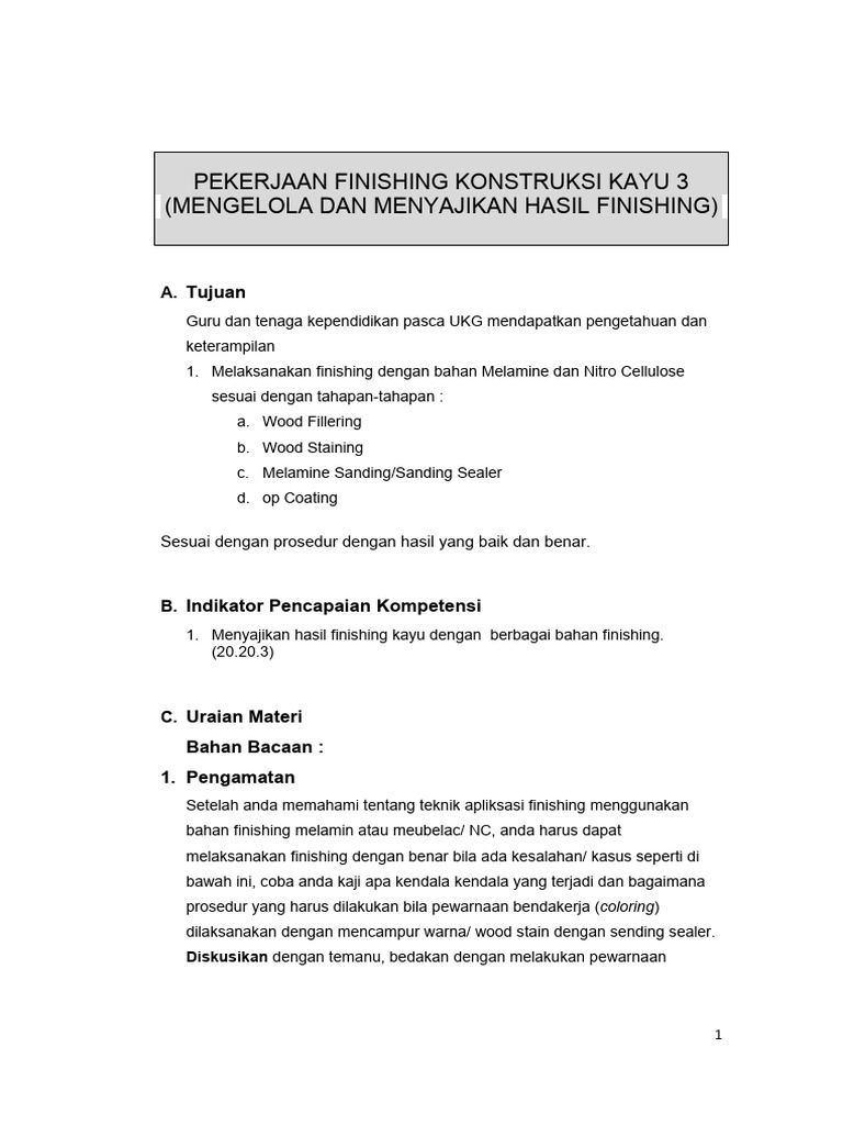 Mengelola Pekerjaan Finishing | PDF