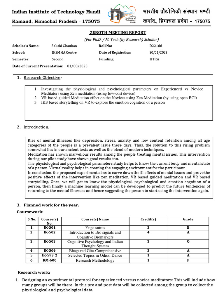 Sakshi Chauhan D22166 Zeroth | PDF | Virtual Reality | Meditation
