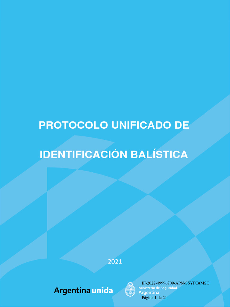 Protocolo Unificado de Identificacion Balistica | PDF | Cartucho (armas ...