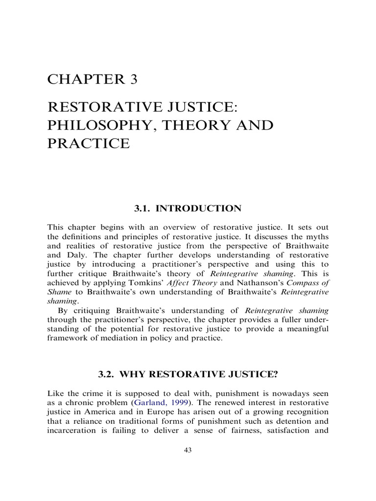 Restorative Justice: Theory and Practice | PDF | Restorative Justice ...