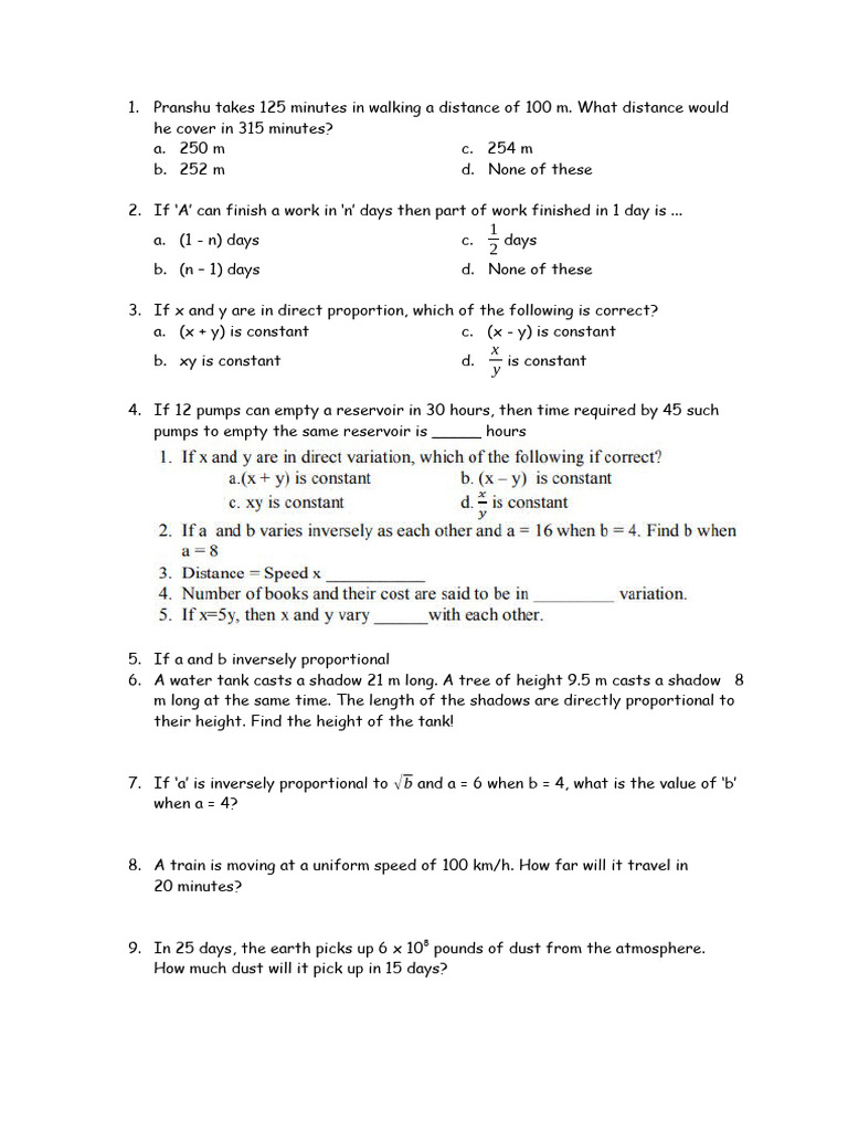 Direct Inverse Proportion 8 Binus Inter | PDF | Speed | Quantity