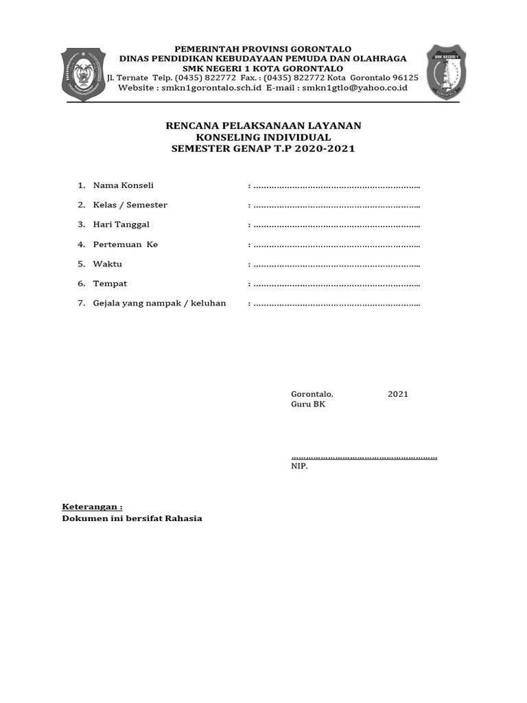 Laporan Layanan Konseling Individual | PDF