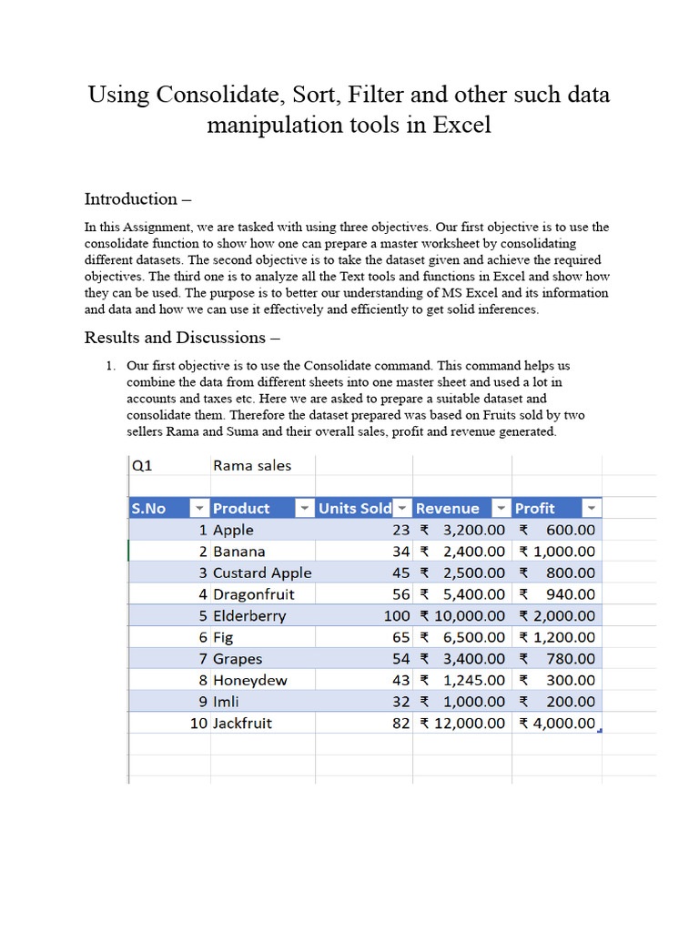 Excel Data Manipulation Techniques | PDF | Microsoft Excel ...
