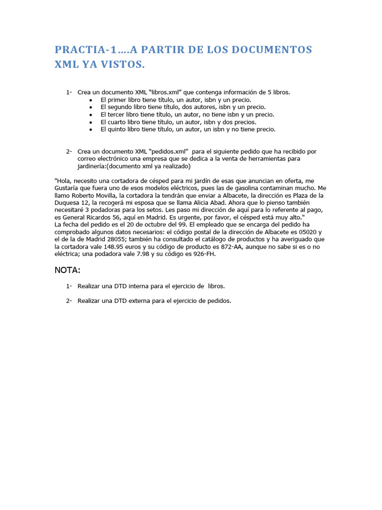 Creación de XML para Libros y Pedidos | PDF