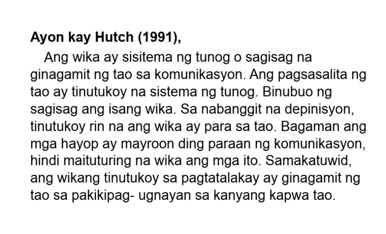 Wika Ayon Kay Hutch 1991 | PDF