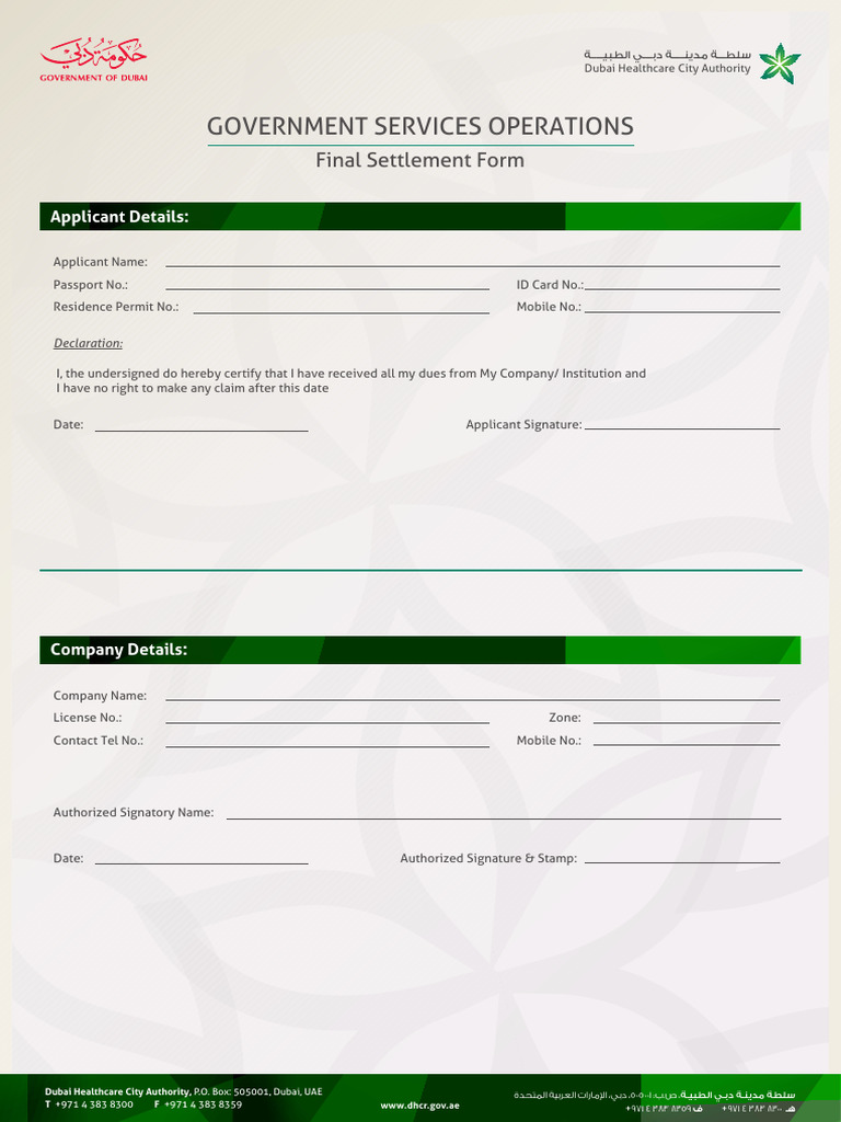 Final Settlement Form | PDF | Finance & Money Management | Law