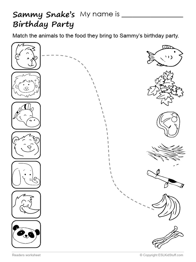 Sammy Snakes Birthday Worksheet SBT | PDF
