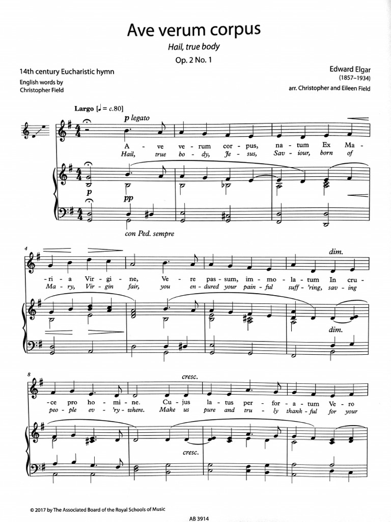 Elgar - Ave Verum Corpus | PDF