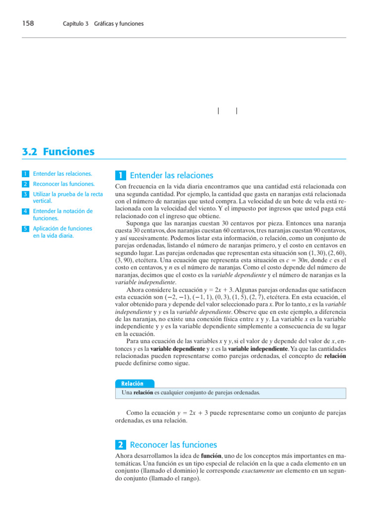Algebra Intermedia Angel Allen Cap. 3.2 - Funciones 7ma Ed. | PDF