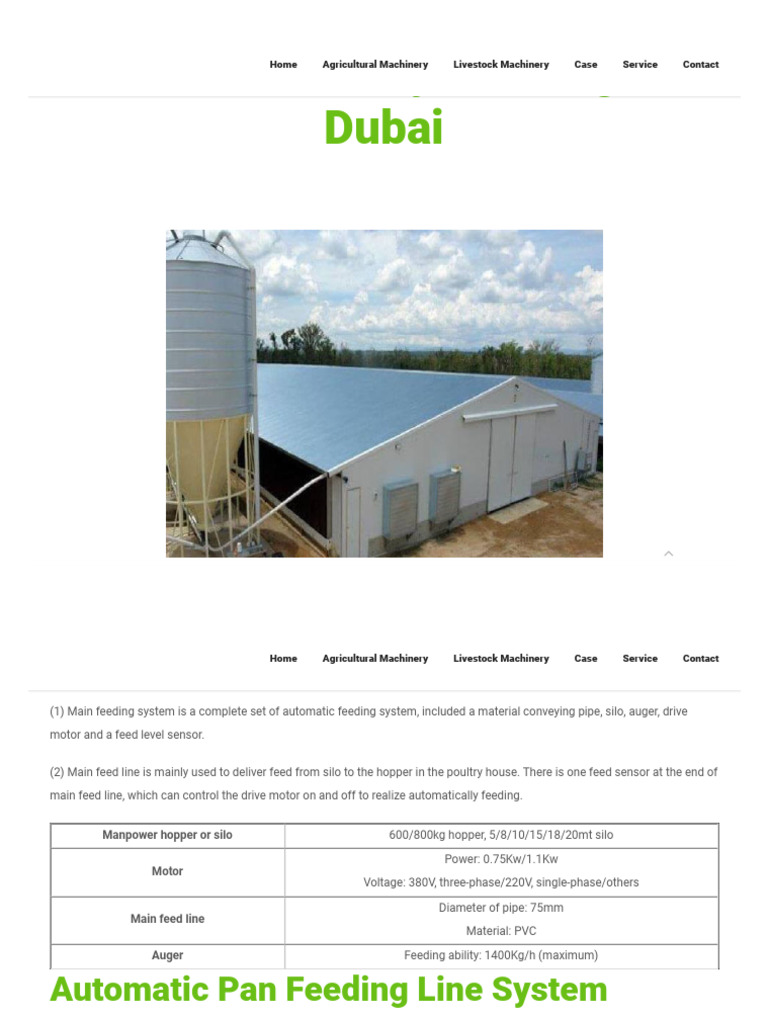 Chicken Poultry Farming in Dubai - Automatic Feeed Case | PDF ...