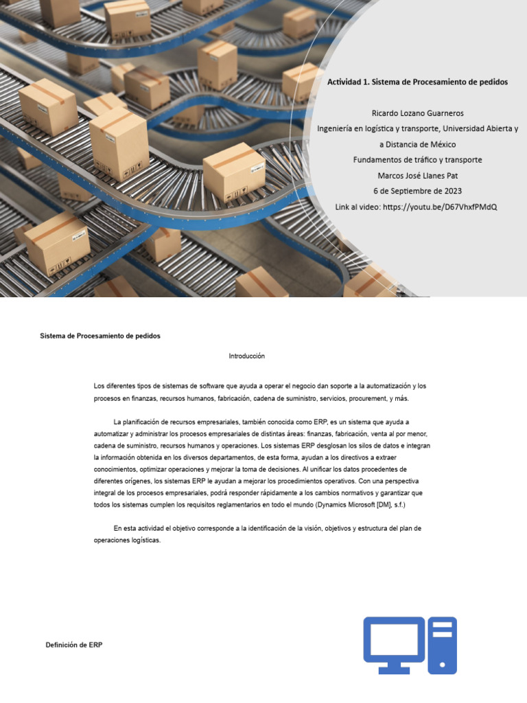 LFTT U3 A1 Rilg | PDF | Planificación de recursos empresariales | Software