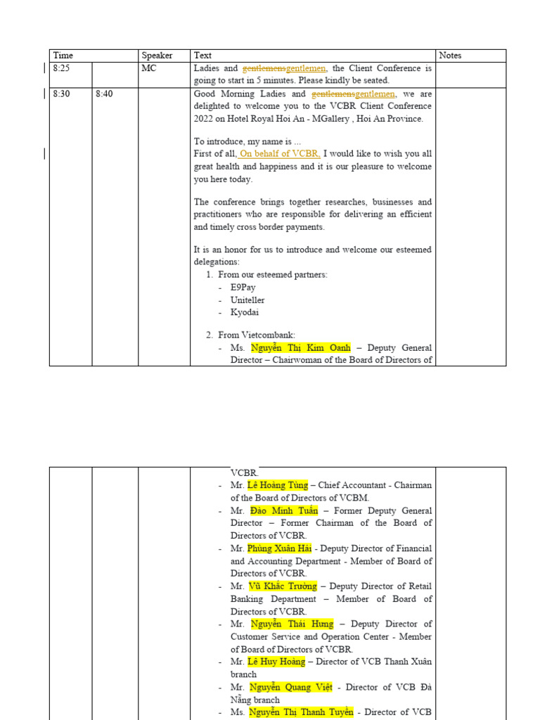 MC Script | PDF | Vietnam